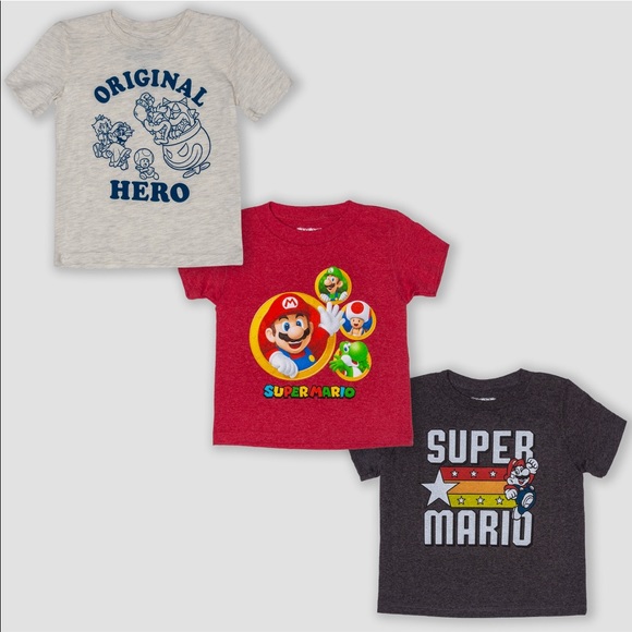 Nintendo | Shirts & Tops | Super Mario Short Sleeve Tee Bundle Of 3 Nwt ...